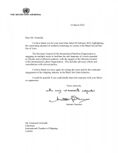 Joint Letter to UN Secretary General On Seafarers Trapped in Ukraine ...